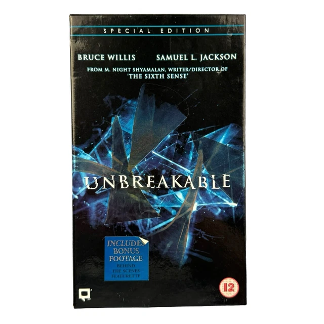 UNBREAKABLE VIDEO VHS Special Edition Card Case Horror Cert 12 2000 £20 ...