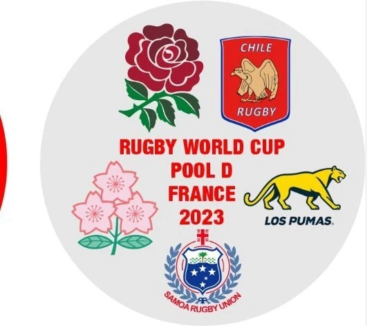 ENGLAND ARGENTINA CHILE Rugby World Cup 2023 Pool D New White Badge £9. ...