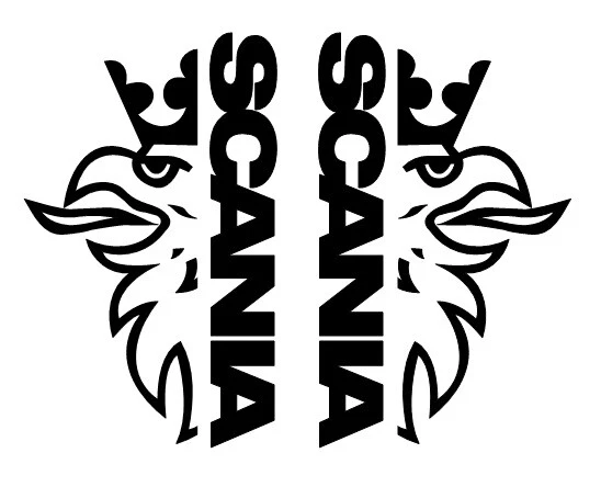 SCANIA VINYL DECAL STICKERS x2 LOGO + BOLD TEXT - TOPLINE R SERIES ...