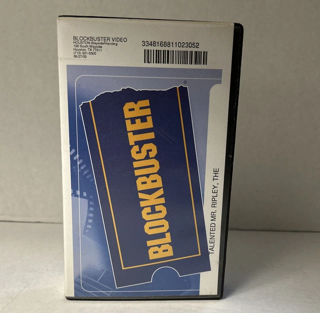 CLAMSHELL BLOCKBUSTER VHS video tape of The Talented Mr. Ripley Vintage ...