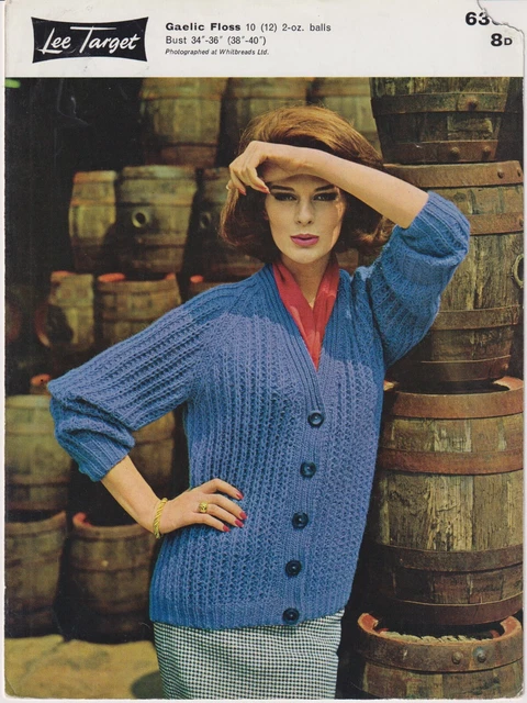 ORIGINAL VINTAGE LEE Target knitting pattern 6301 - Lady's jacket ...