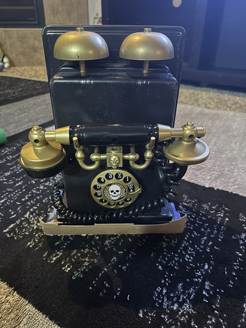 GEMMY SPOOKY HAUNTED Vintage TELEPHONE Animated Talking Rotary Dial ...