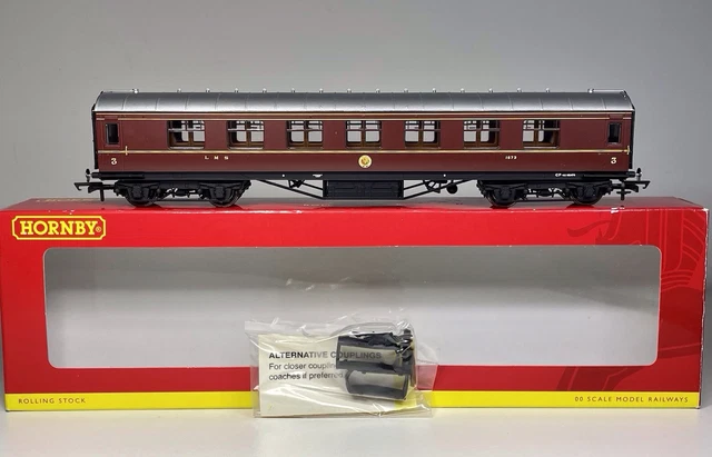 HORNBY R4231A LMS Corridor 3rd Class Coach 1573 LMS Crimson Lake VNM ...
