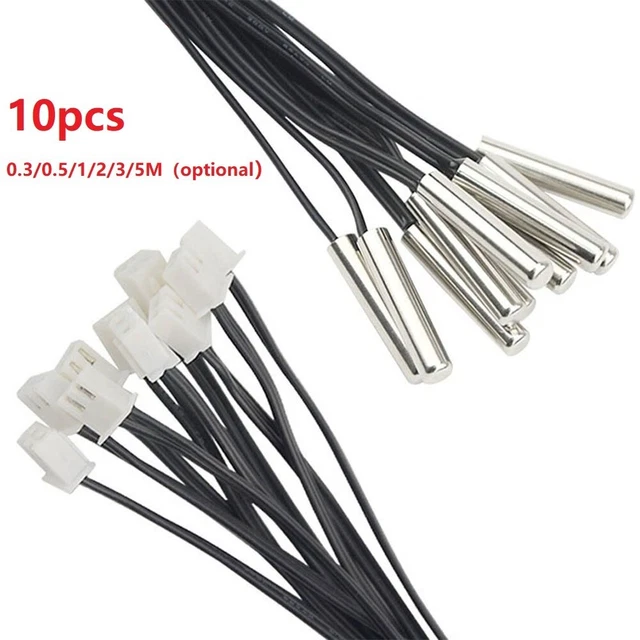 CYLINDER PROBE WITH Wire 10K Ohm Thermistor Temperature Sensor (Pack of ...
