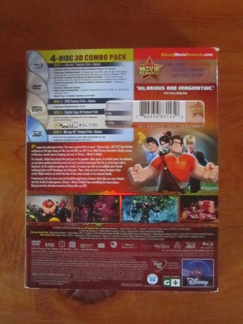 DVD BLU-RAY 3D Disney Wreck It Ralph Ultimate Edition New Sealed Great ...
