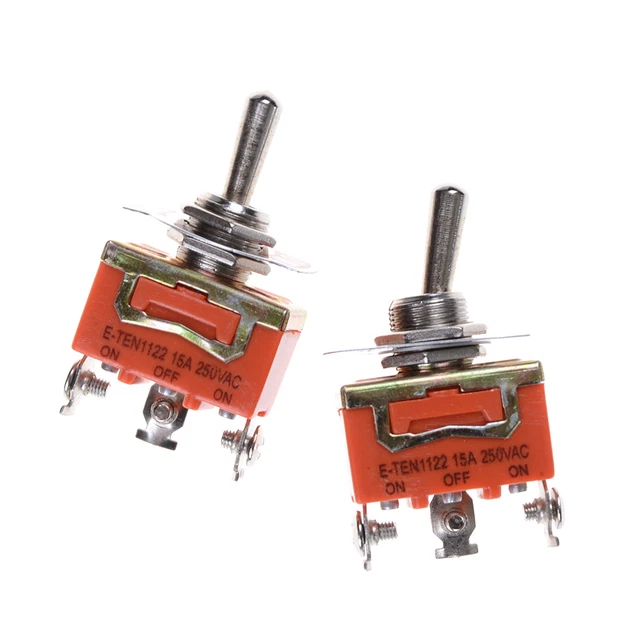 3 TERMINALS ORANGE SPDT Locking Toggle Switch 250V 15A ON-OFF SFR $5.18 ...