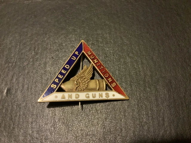 WW1 STUNNING ENAMEL Speed Up Munitions Badge, Did Her Bit... £85.00 ...
