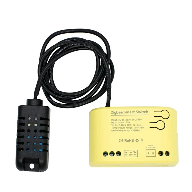 TEMPERATURE HUMIDITY SENSOR 1CH Relay Controller Tuya APP ...