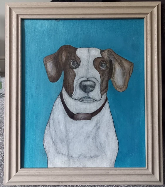ORIGINAL OIL PAINTING Listed Artist Alex Benson Dog Portrait Rare ...
