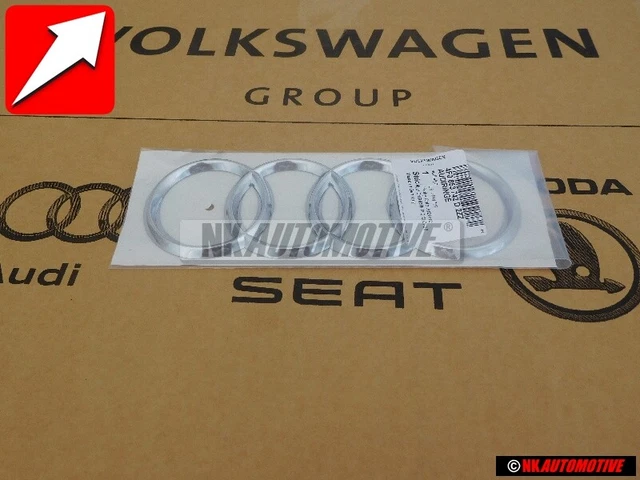 AUDI ORIGINAL RINGE Hinten Schriftzug Emblem Logo Zeichen Chrom ...