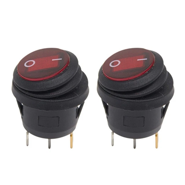 ROUND ON-OFF ROCKER Auto Switch 20A On-Off Rocker Plastic + Metal 220v ...