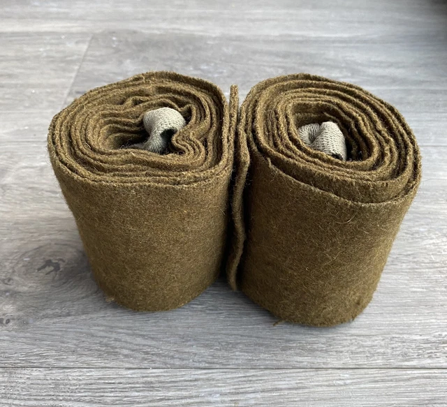 WW2 BRITISH ARMY Style 1940s Wool Puttees Olive Green Wrap Repro £11.89 ...