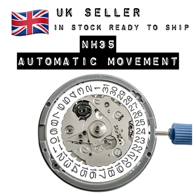 GENUINE NH35 NH35A Automatic Watch Movement White date window UK £29.99 ...