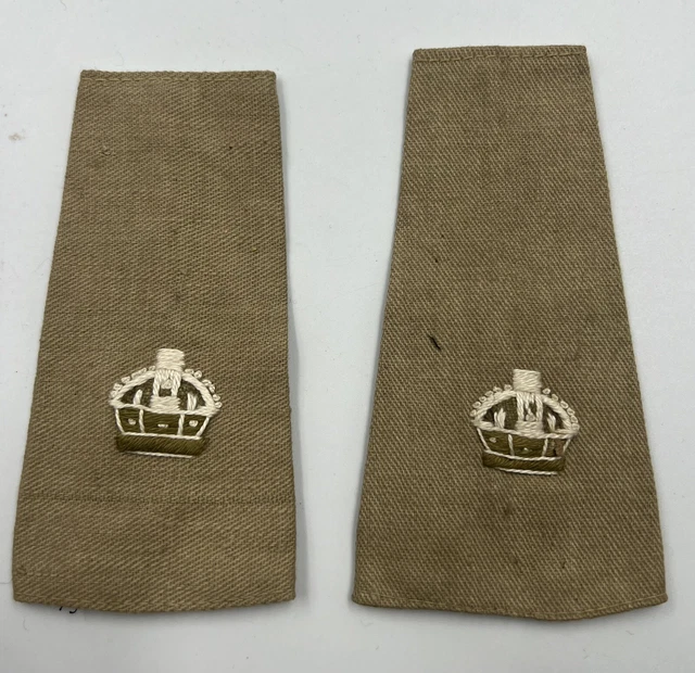 GENUINE WW2 MAJOR Khaki Drill Rank Slides Badges Desert War £45.00 ...