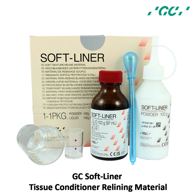 DENTAL LAB SELF Cure Repair GC Soft-Liner Tissue Conditioner Relining ...