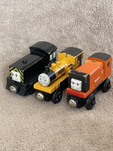 THOMAS WOODEN RAILWAY Train - Rusty, Duncan & Mavis - Learning Curve ...