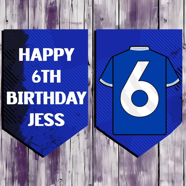 EVERTON FOOTBALL CLUB Birthday Bunting Party Decoration FC Banner ...