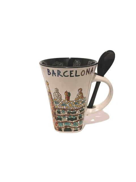 OLE MOSAIC BARCELONA Park Guell Antoni Gaudi Coffee Cup with Spoon £12. ...