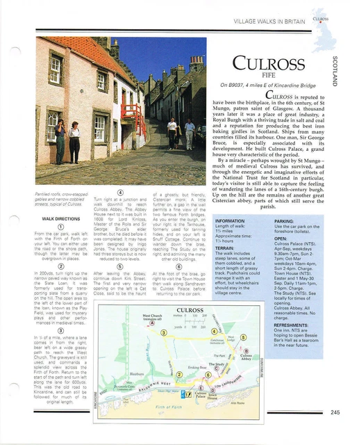 CULROSS FIFE VINTAGE Walking Route & Map circa 1991 #245-246 £3.49 ...