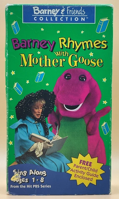 BARNEY RHYMES WITH Mother Goose VHS 1993 White Tape **Buy 2 Get 1 Free ...