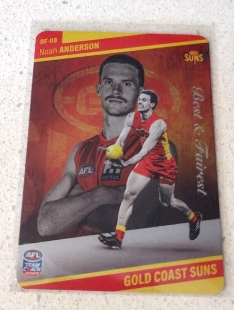 2024 TEAMCOACH GOLD Coast Suns Best And Fairest Noah Anderson BF-08 ...