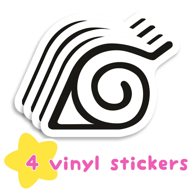 4 NARUTO SHIPPUDEN Hidden Leaf Village Konoha Symbol Vinyl Stickers ...