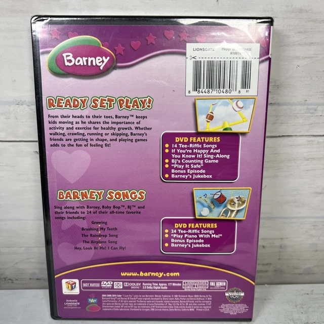 NEW BARNEY DOUBLE Feature Ready Set Play / Barney Songs 2 DVDS Hit ...