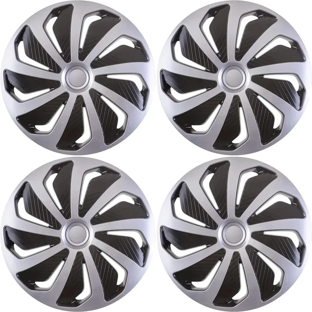 FOR MORRIS ALL Models 14" Wheel Trims Wind Black & Silver Hub Caps ...