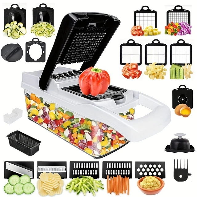 25 IN 1 Vegetable Chopper Fruit Salad Mandolin Slicer Food Dicer Cutter ...