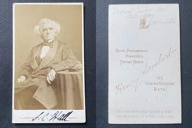 SAMUEL CARTEL HALL, journaliste vintage cdv albumen print, Samuel ...