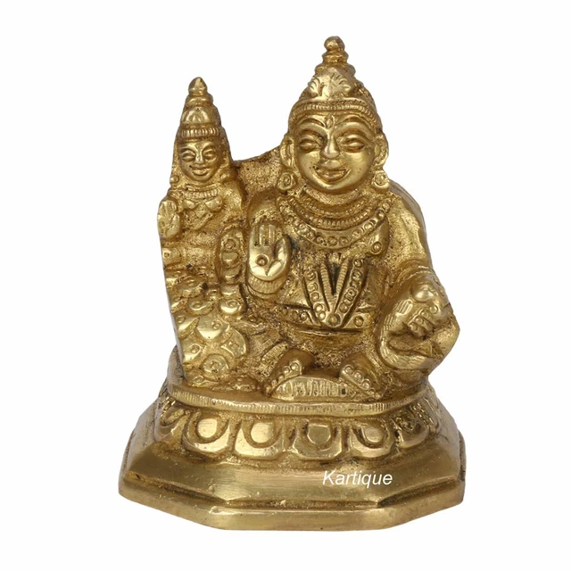 MESSING LORD VON Schatz Reichtum Maharaj Kuber Lakshmi Idol Figur ...