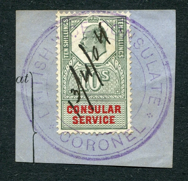 GB REVENUE 1904 Edward VII 10s Consular Service stamp on piece ...