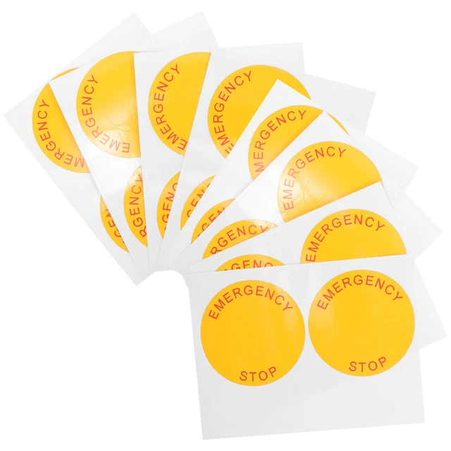 8 SHEETS EMERGENCY Stop Sign Label Decals Safety Sticker Logo Stickers ...