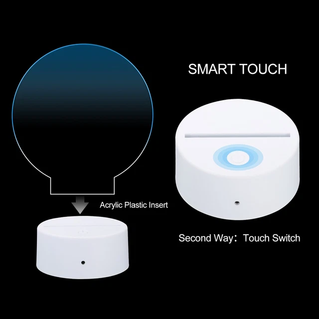 16 COLOR 3D Night LED Light Lamp Party Lighting Display Tray with ...