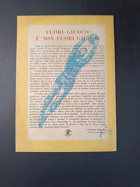 QUADERNO MEAZZA FUORI non fuori Giuoco ed Sterziana - 0,5 con margine ...