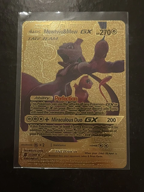 MEWTWO&MEW DUO GOLD Foil Pokemon Card GX VMAX EX £10.00 - PicClick UK
