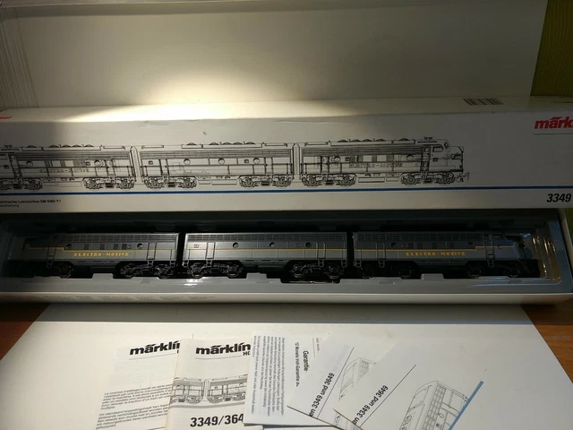 MÄRKLIN 3349 , US Diesellok GM EMD F7 , Werkslackierung , in OVP , Spur ...