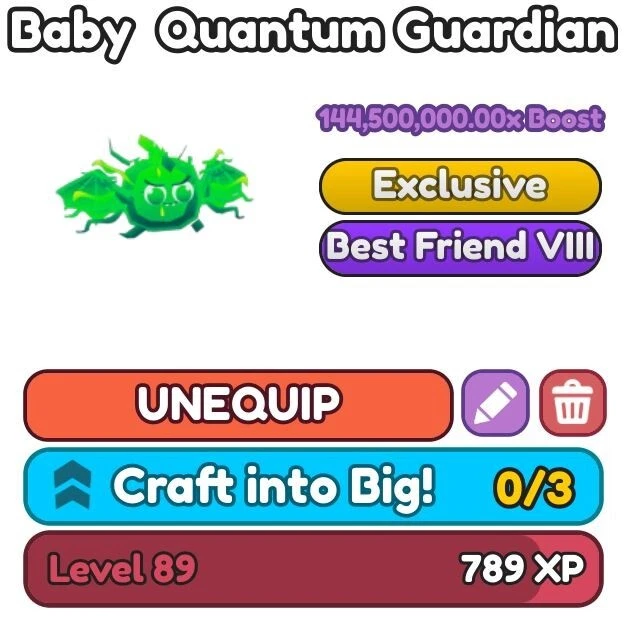 BABY QUANTUM GUARDIAN | Arm Wrestle Simulator | BF8 $99.99 - PicClick CA