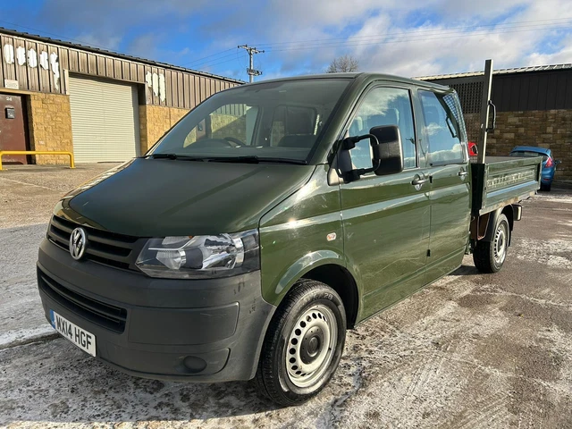 VW T5 TRANSPORTER Double Cab Doka Lwb Dropside Pickup *1 Owner - 37,000 ...