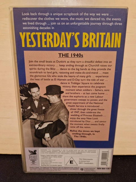 YESTERDAY'S BRITAIN - The 1940's - PAL VHS Video Tape (T313) £1.99 ...