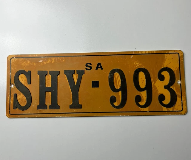 VINTAGE SOUTH AUSTRALIA Collectable Registration Number Plate SHY 993 ...