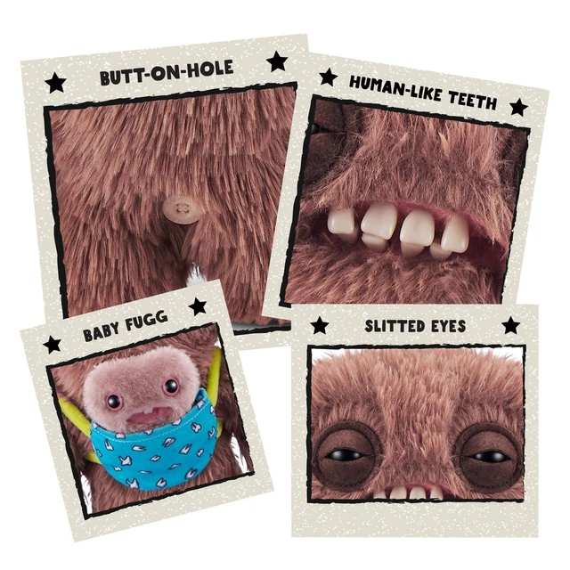 FUGGLER MINI RASCALS Squidge Fluffy Funny Ugly Monster Soft Toy Plush £ ...