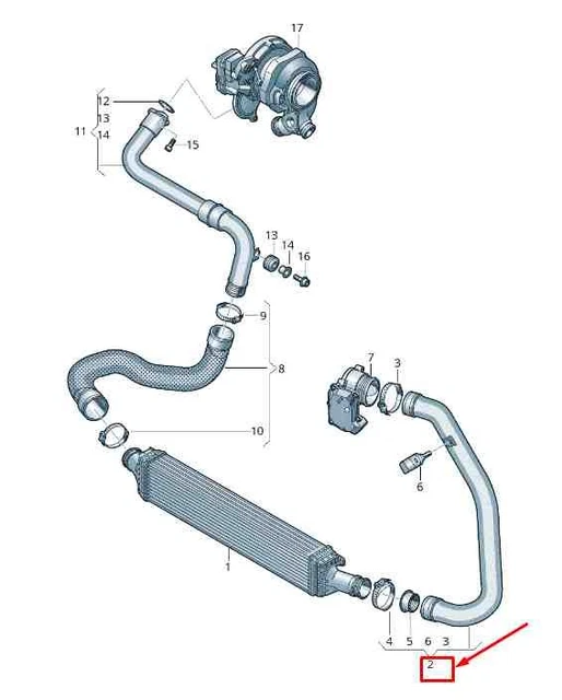 AUDI Q5 FY Linkes Ladeluftkühler-Druckrohr 80A145673C NEU ORIGINAL EUR ...