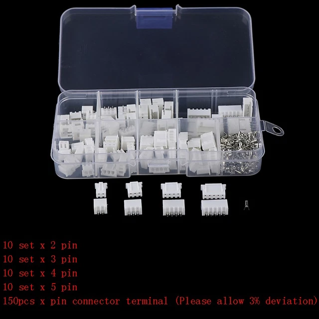1BOX JST-XH KIT 2/3/4/5Pin XH2.54MM Terminal Housing PCB Header Wire ...
