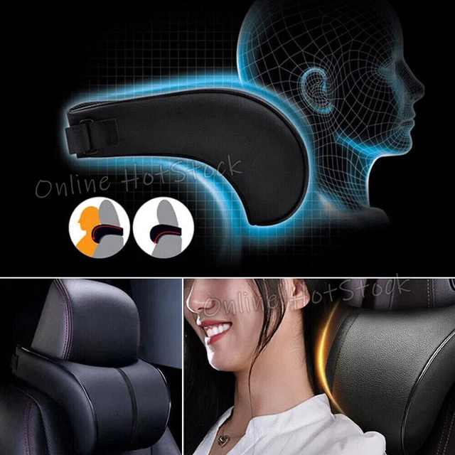 PU LEATHER CAR Seat Headrest Pillows Head Neck Back Support Pillow ...