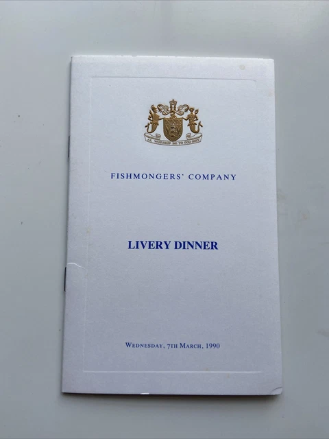 FISHMONGERS COMPANY GOLD Crest Livery Dinner Menu Lord Mayor Sir Hugh ...