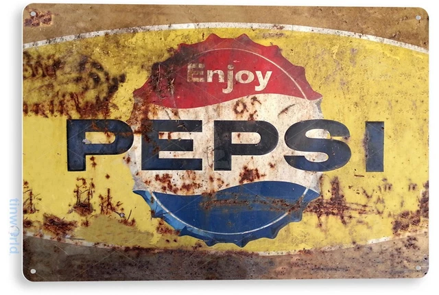 TIN SIGN PEPSI Rusty Retro Metal Décor Wall Art Soda Store Shop A564 ...