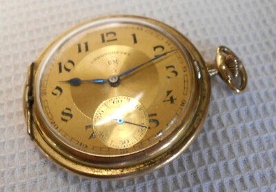ANCIEN CHRONOMETRE Montre Gousset Mecanique Marque Bm Jbb N°25554 A ...