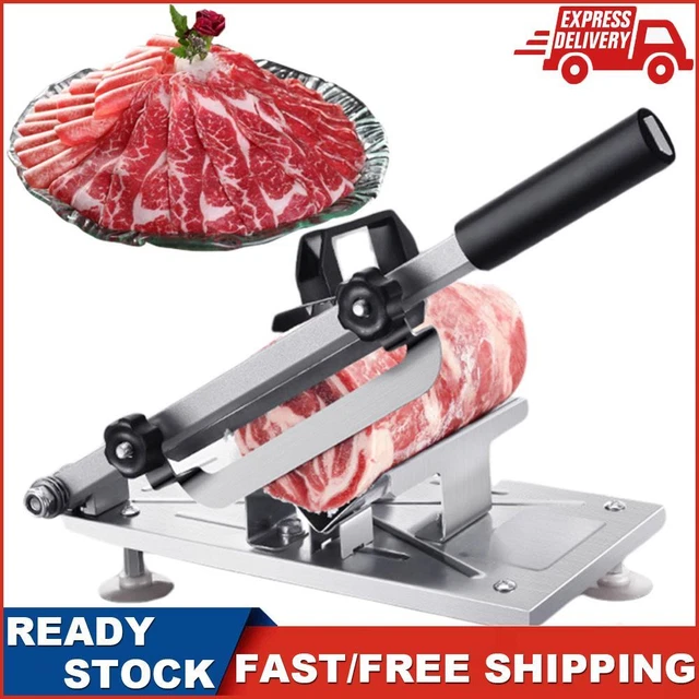 TABLE SLICER STAINLESS Steel Frozen Meat Cutting Machine Adjustable ...