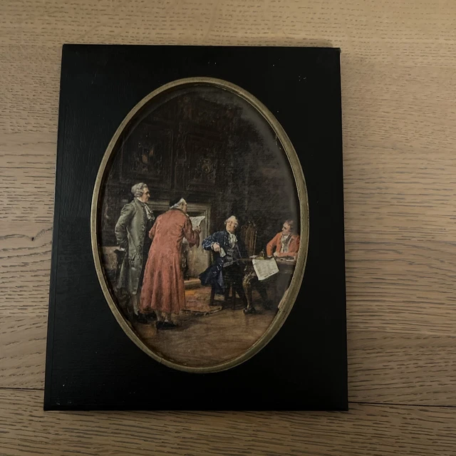 JOLI PETIT TABLEAU Illustration Ancienne scène de Lecture 18eme #13 EUR ...